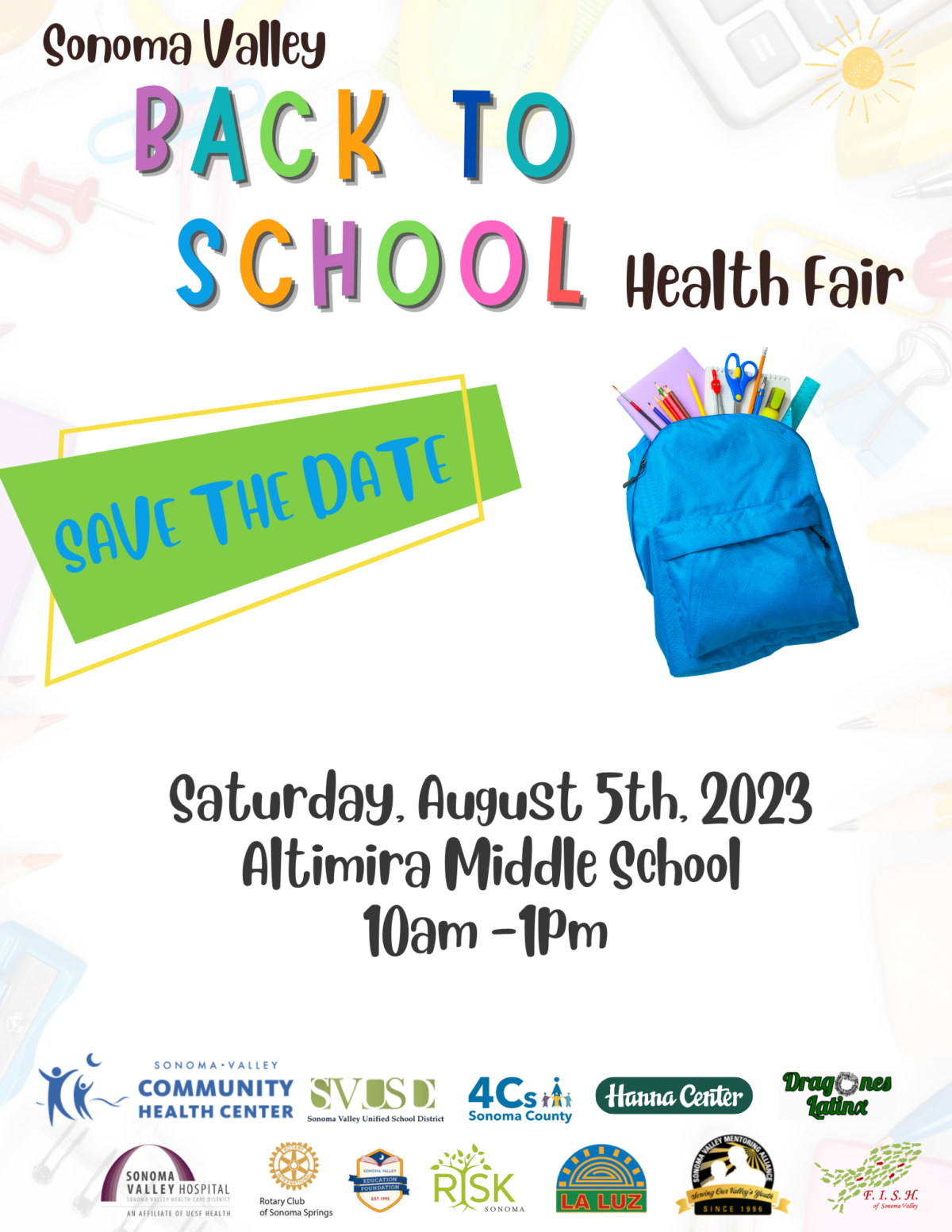 Back to School Health Fair - Sonoma Valley Community Health Center